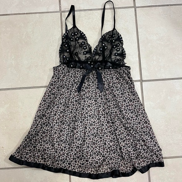 Intimates & Sleepwear | Cheetah Lace Chemise | Poshmark